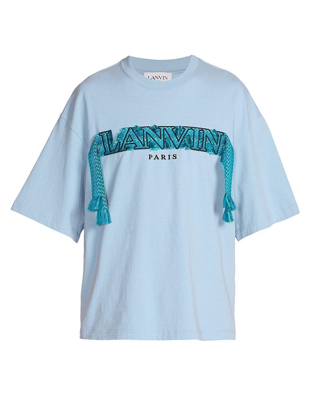 Lanvin Cotton Curb Logo Oversized T-shirt in Blue for Men | Lyst