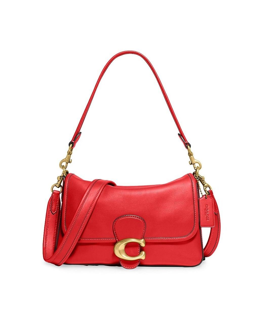 COACH Soft Tabby Calf Leather Shoulder Bag in Red | Lyst