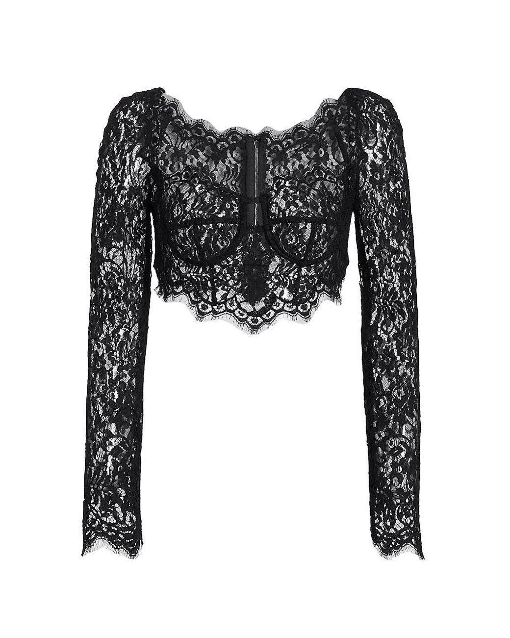 Dolce And Gabbana Lace Bustier Top In Black Lyst