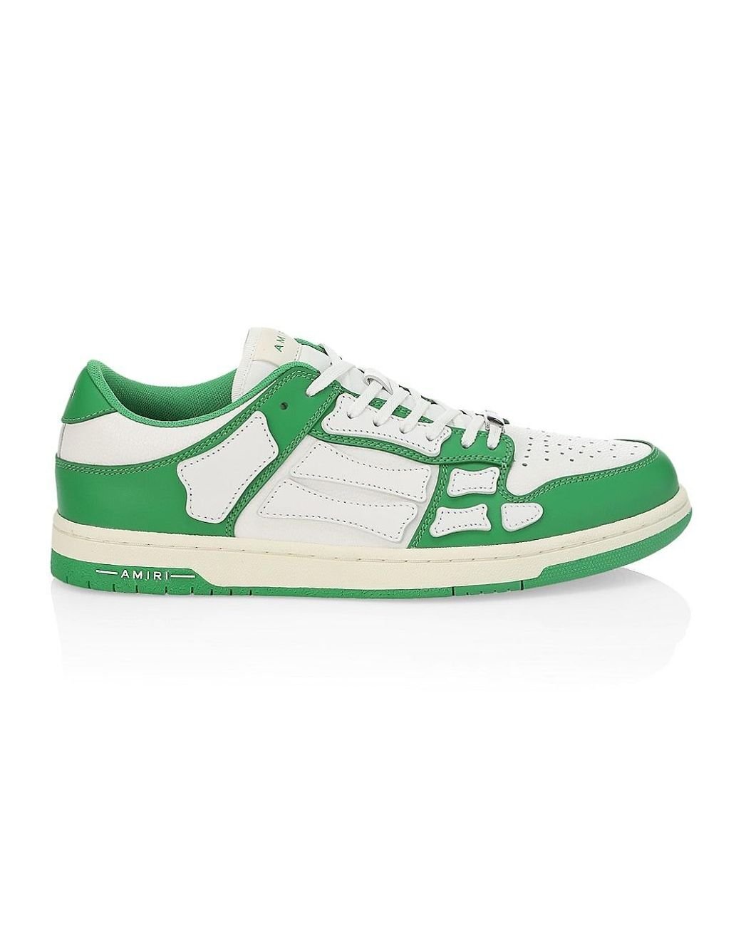 Amiri Leather Skeleton Bone Low-top Sneakers in Green White (Green) for ...