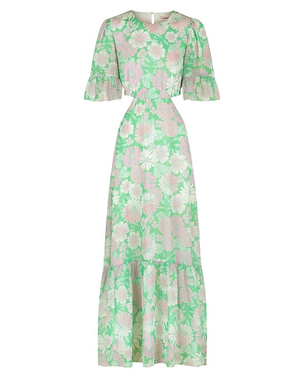 Hansen & Gretel Synthetic Josephine Cut-out Maxi Dress in Green | Lyst