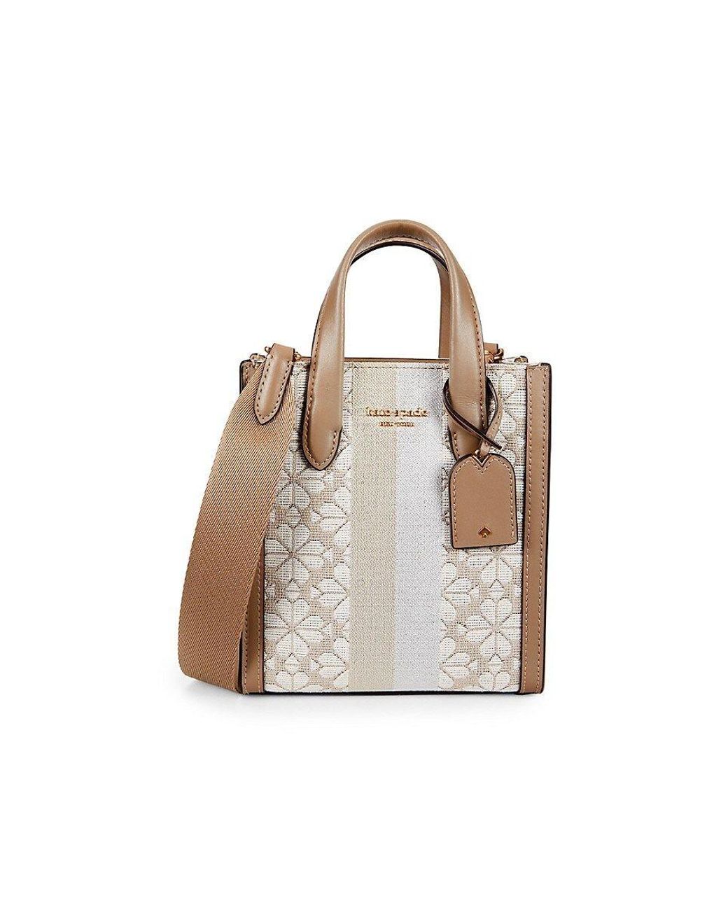 Kate Spade Mini Manhattan Spade Flower Jacquard Tote in White | Lyst