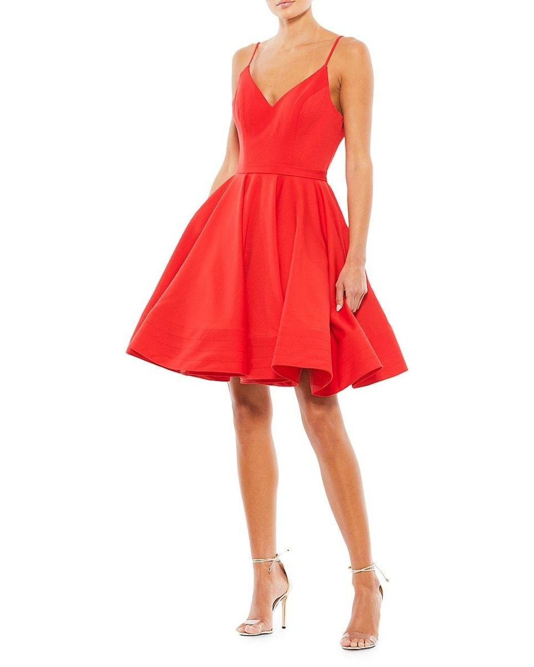 Mac Duggal Cutout Fit And Flare Dress In Red Lyst
