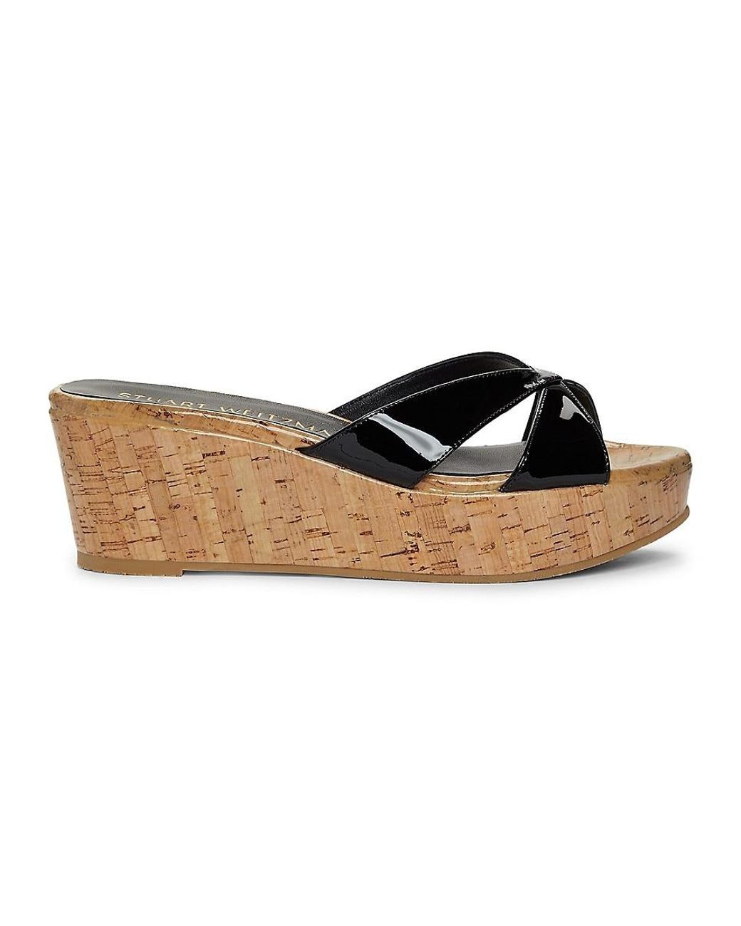 Stuart Weitzman Carmen Platform Slides in Brown | Lyst
