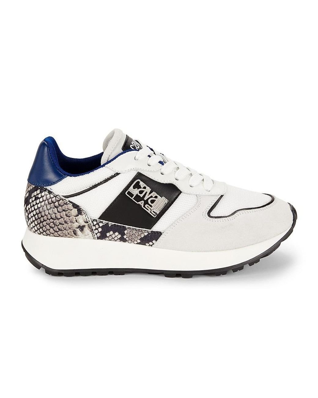Cavalli Class by Roberto Cavalli Firenze Logo Low Top Sneakers in White ...