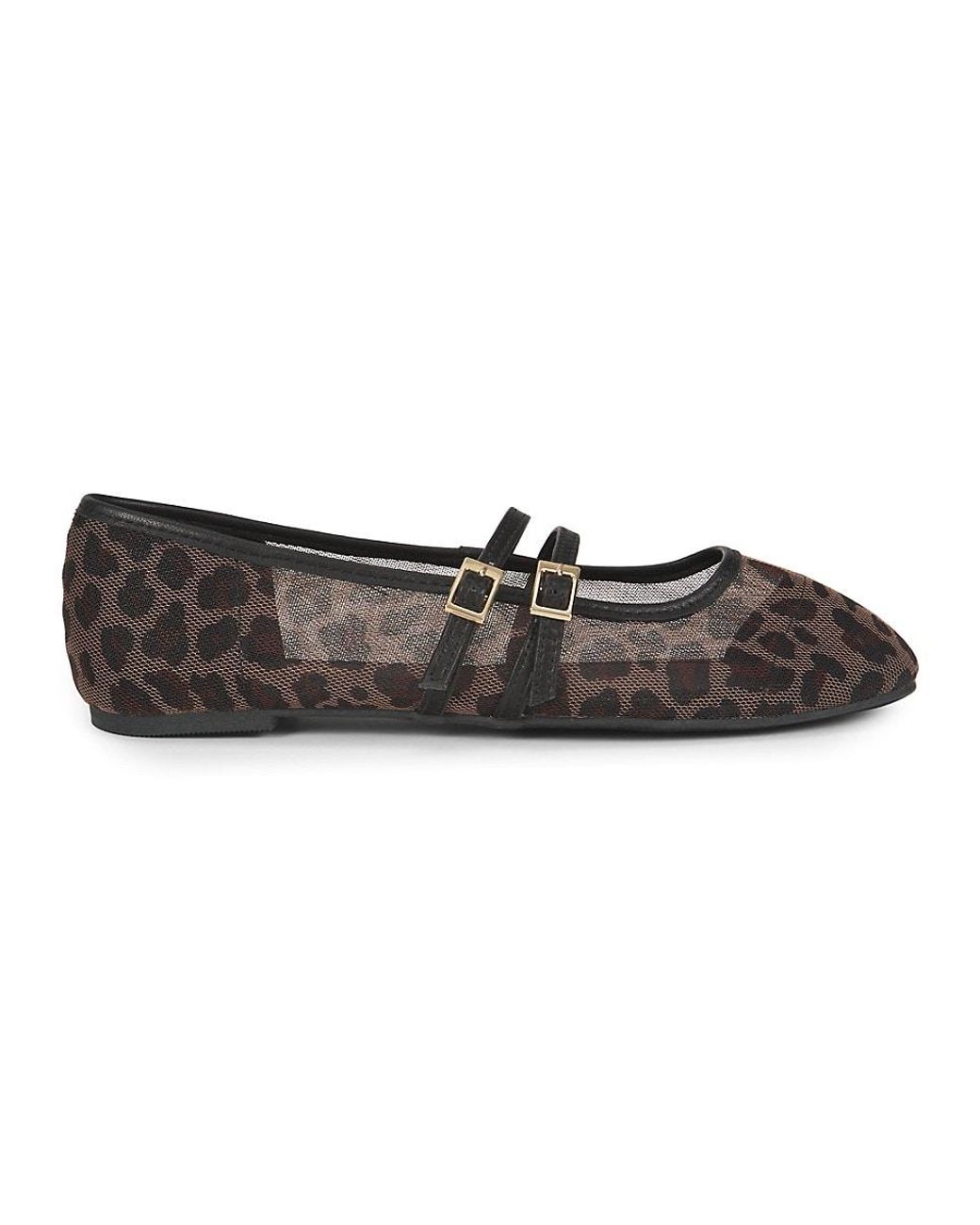 Kenneth Cole Mackenzie Leopard Print Mesh Ballet Flats in Black | Lyst