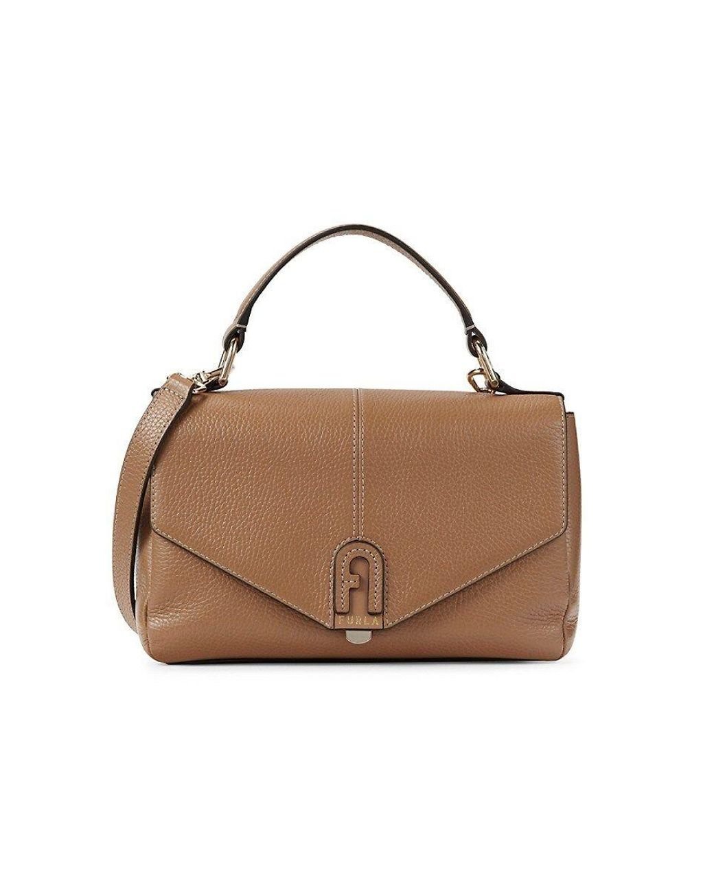 Furla Dafne Leather Satchel in Brown | Lyst