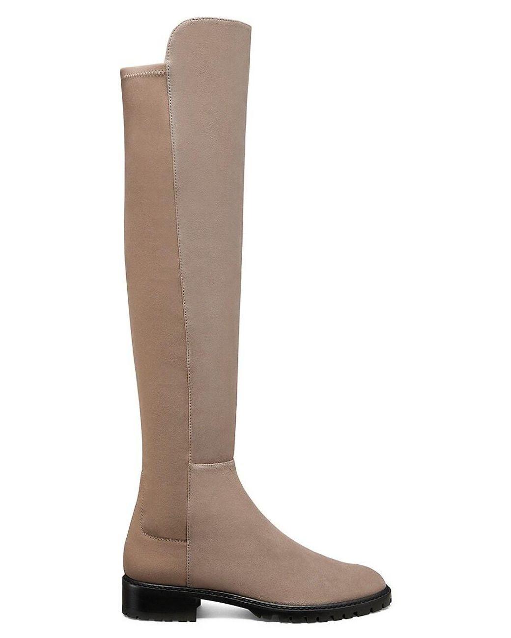 Stuart Weitzman City Ii Two-Tone Suede Knee-High Boots in Brown | Lyst