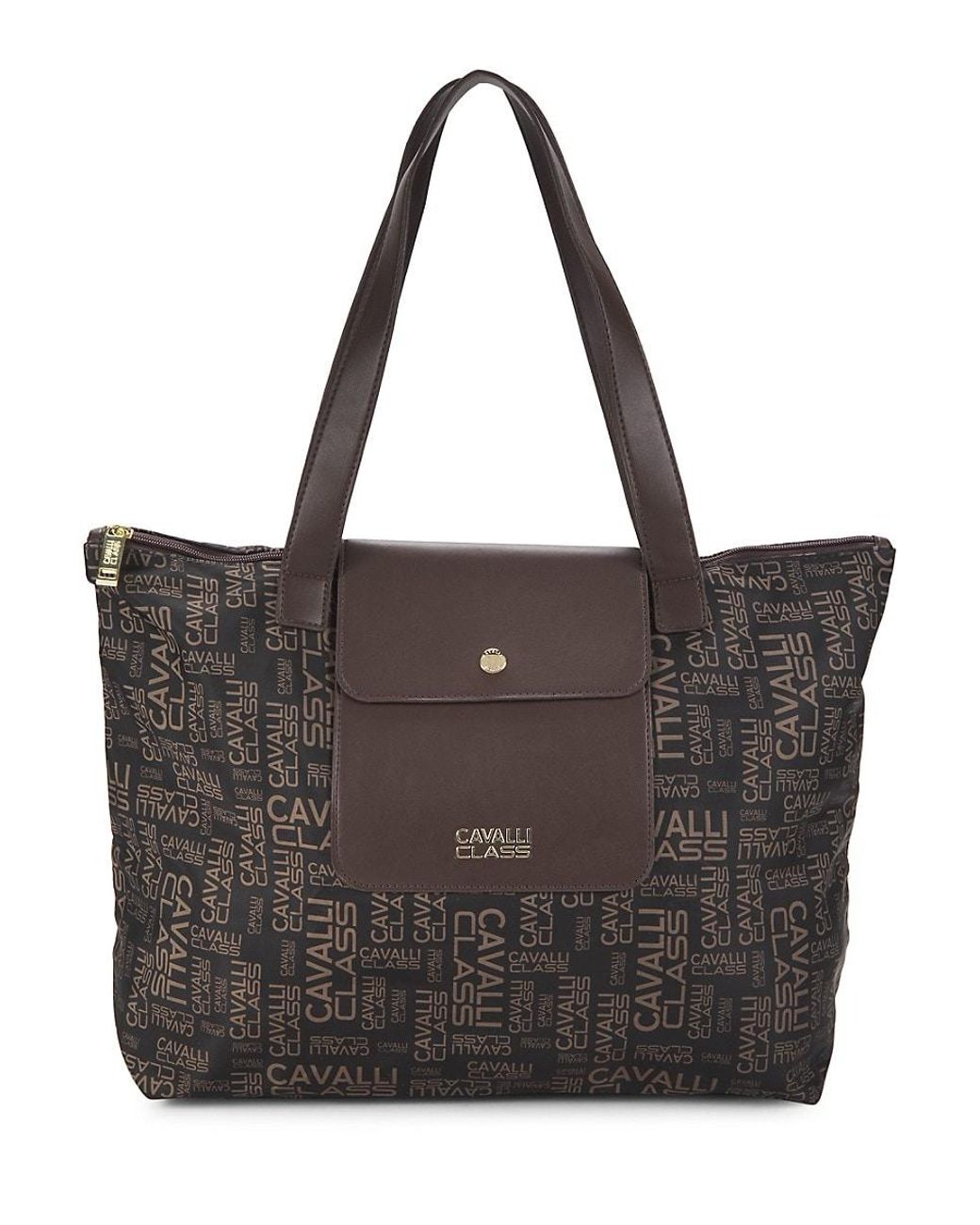 Cavalli Class by Roberto Cavalli Large Logo Tote in Black | Lyst UK