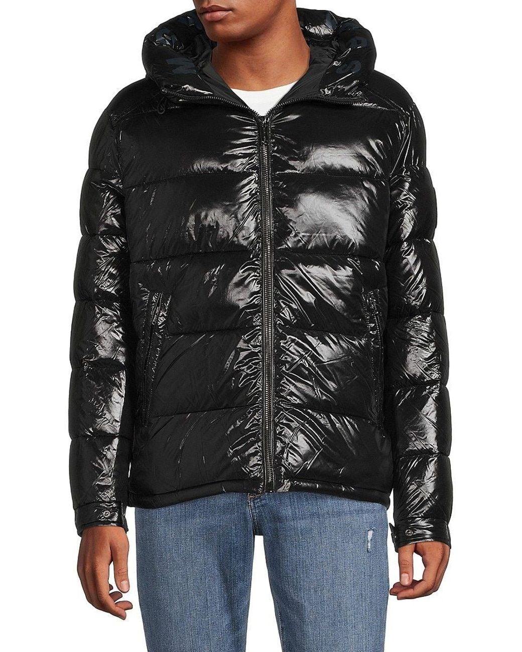 Michael Kors Maubeuge Midweight Hooded Puffer Jacket in Black for Men ...