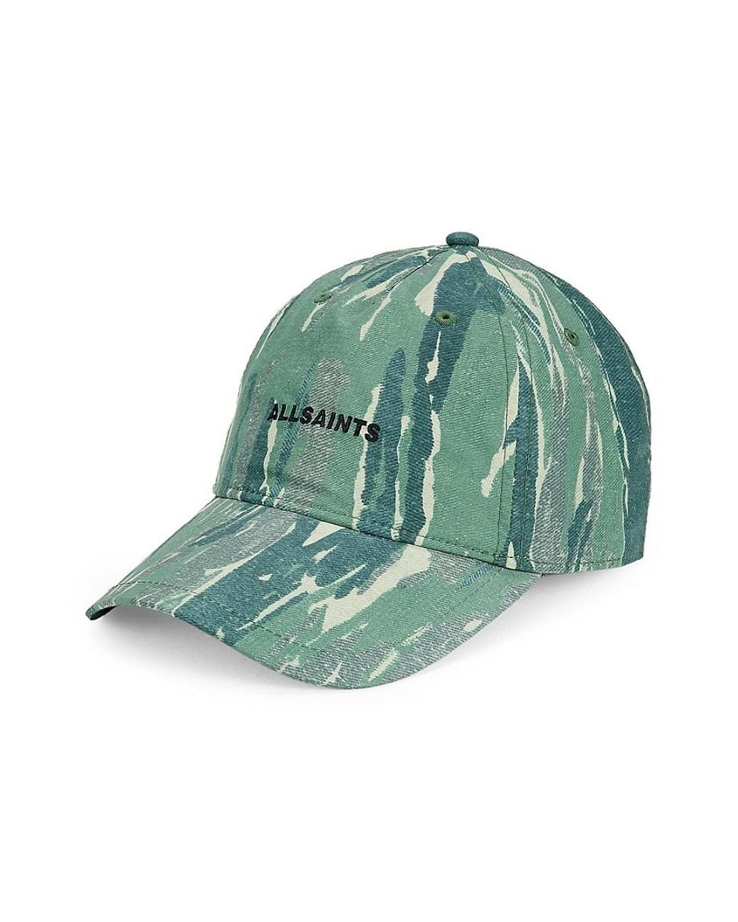 AllSaints Logo Camo Baseball Cap in Green for Men | Lyst