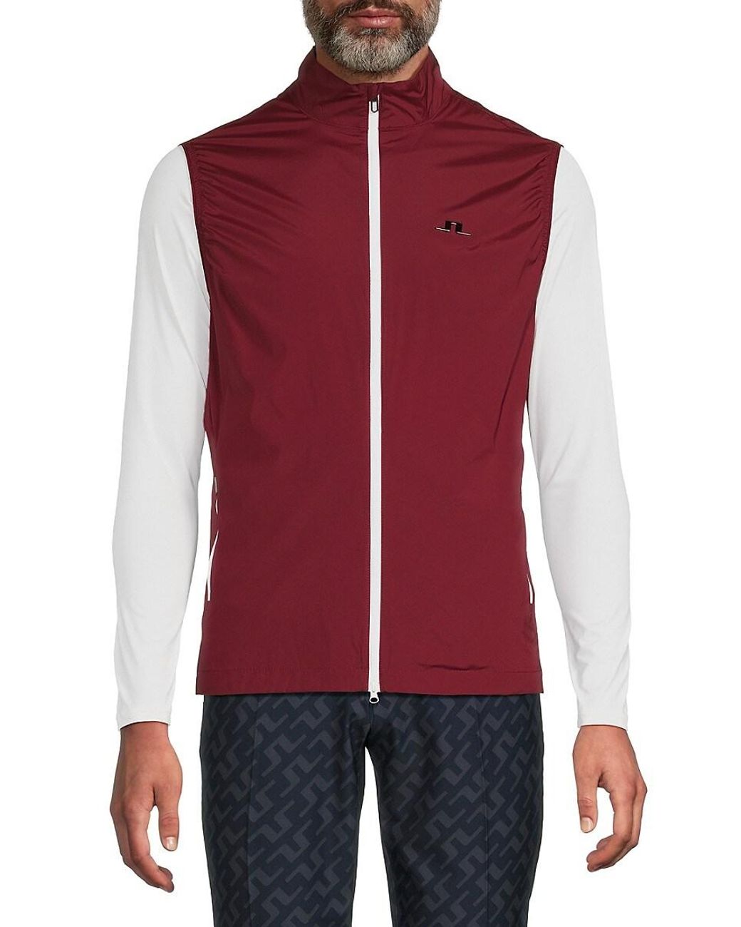 J.Lindeberg J. Lindeberg Ash Light Packable Logo Vest in Red for Men ...