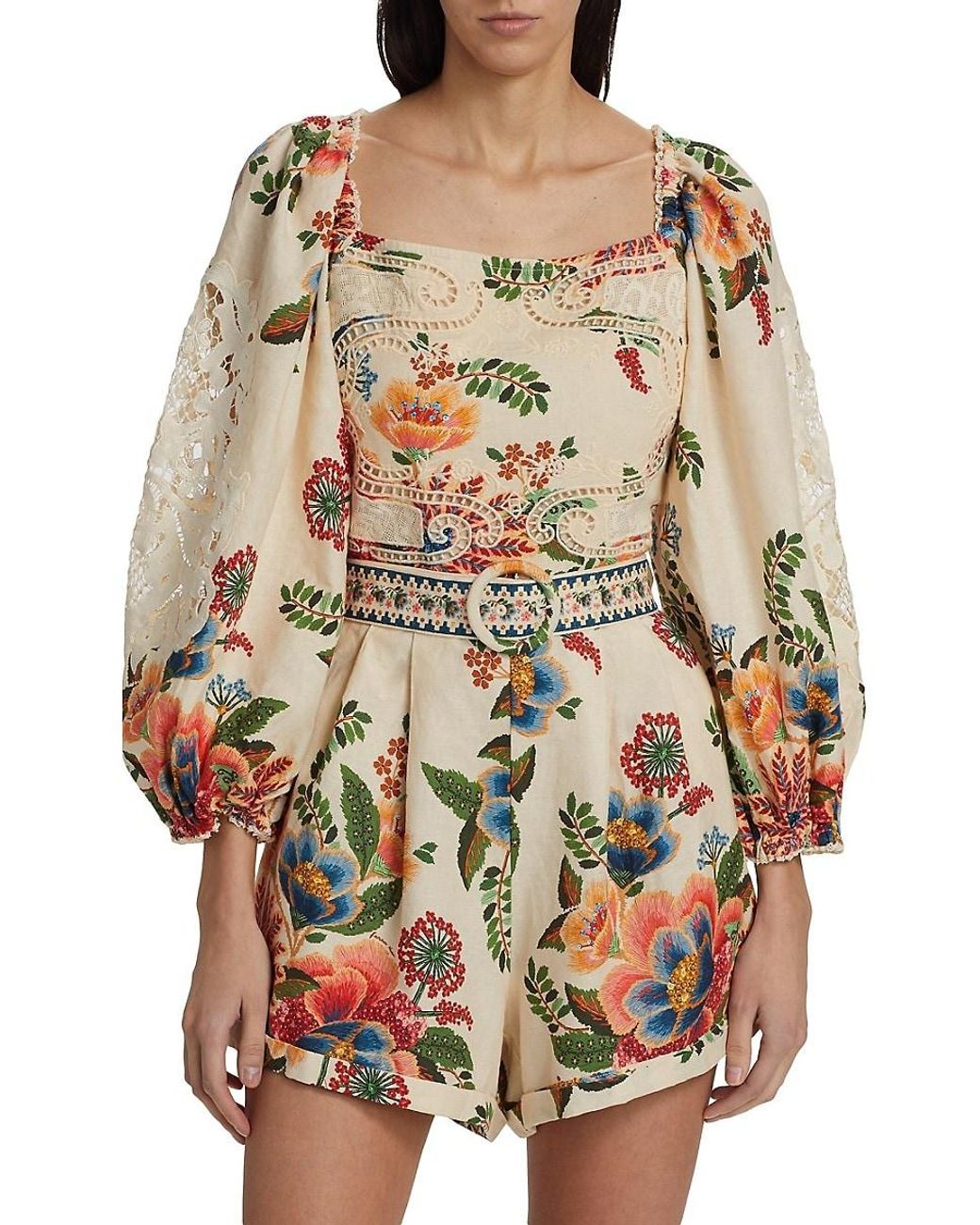 FARM Rio Delicate Garden Floral Romper | Lyst
