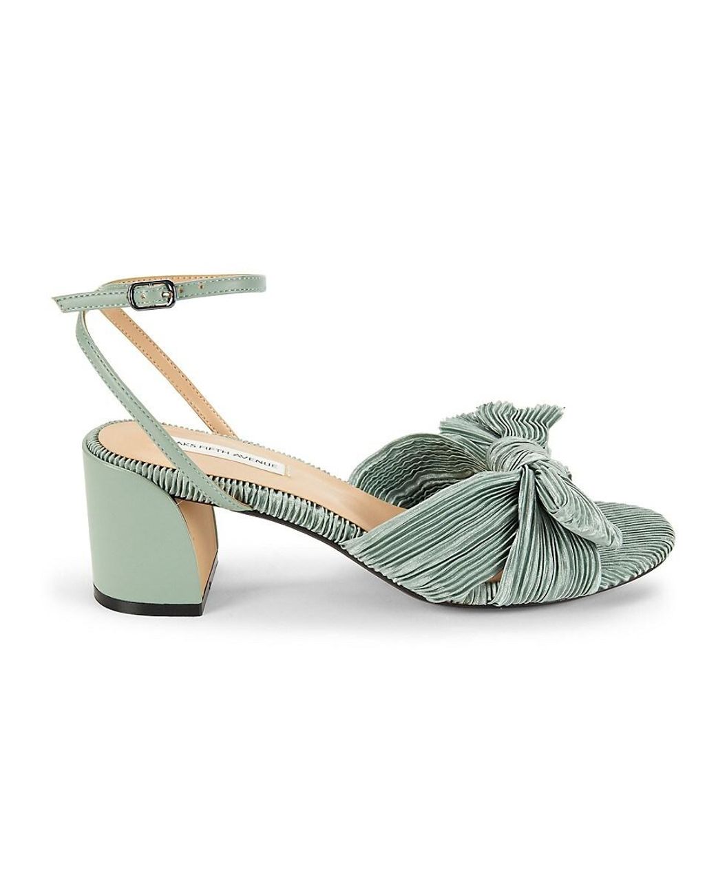Saks Fifth Avenue Kindra 64Mm Block-Heel Bow Sandals in Green | Lyst