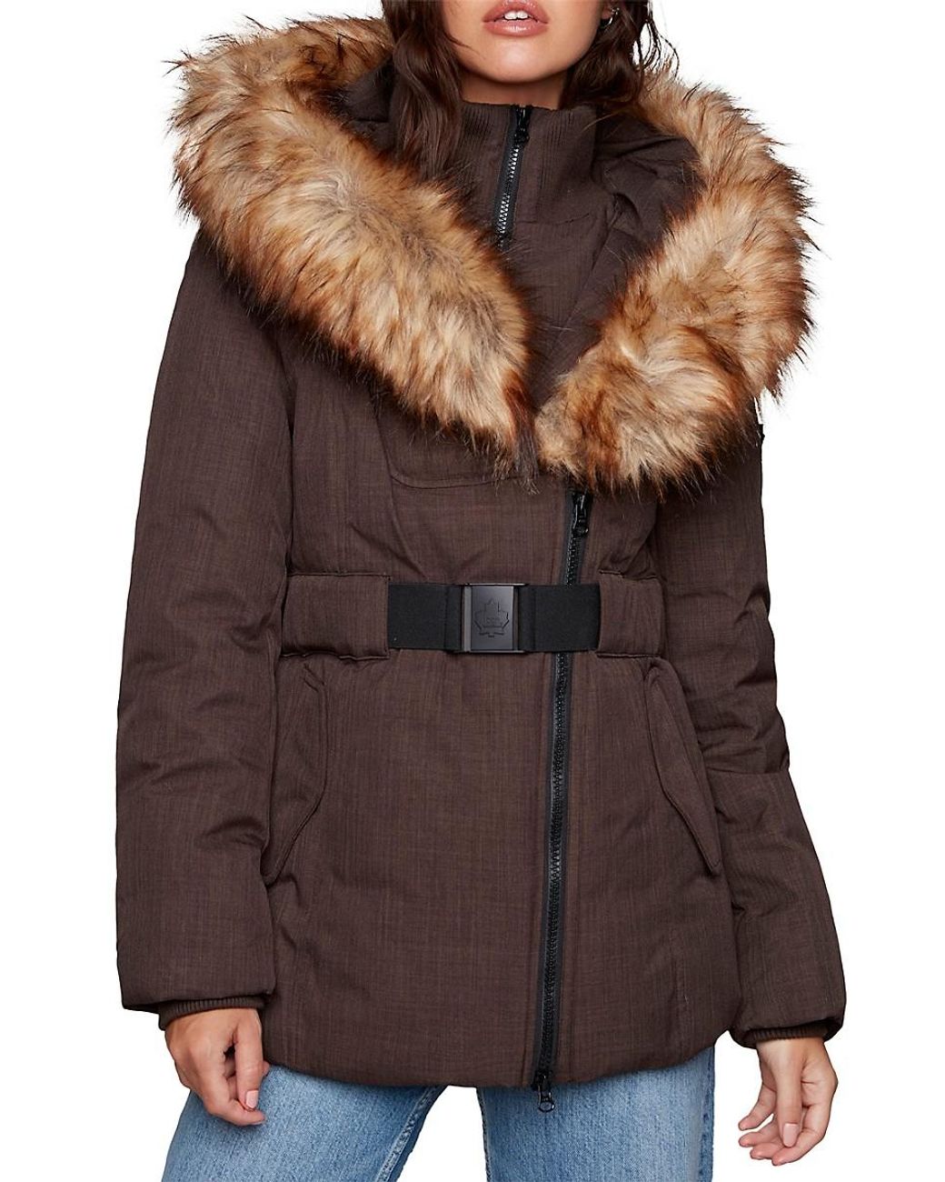 Toboggan Canada Eva B Iii Faux Fur Trim Puffer Jacket in Brown | Lyst