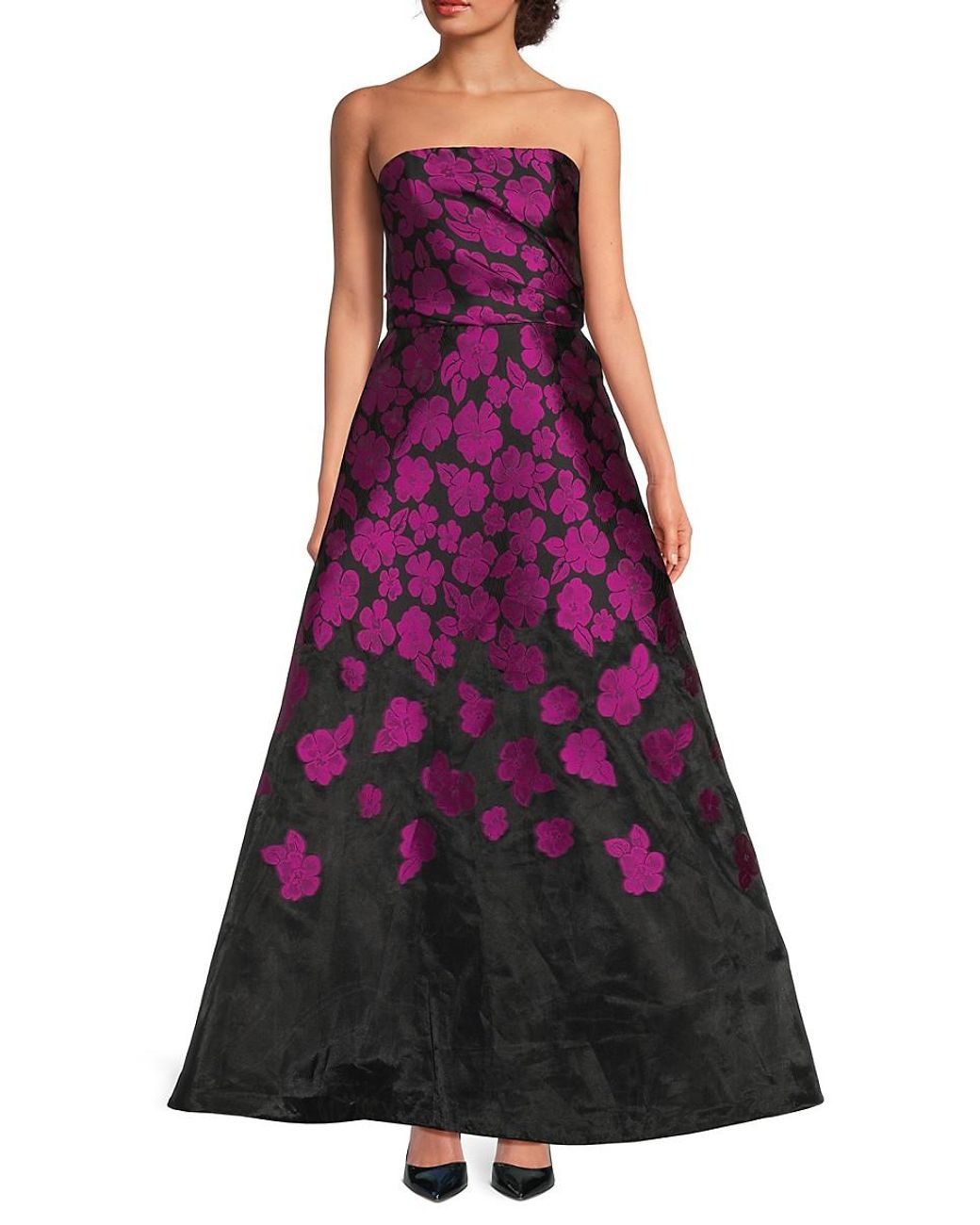 Amsale Floral Gown in Purple | Lyst