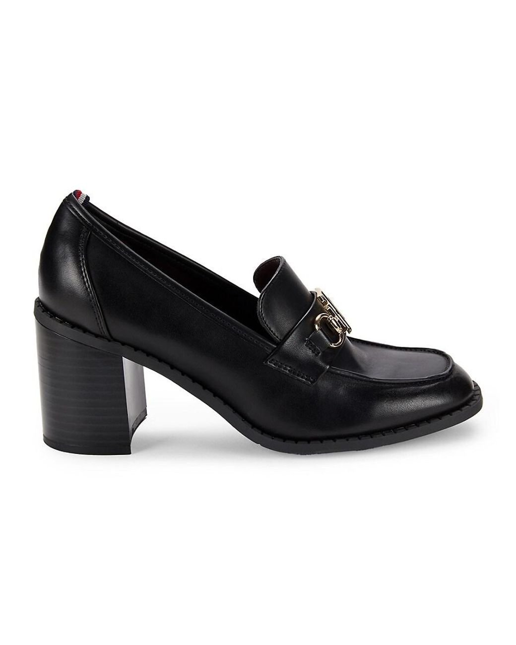 Tommy Hilfiger Hazen Stacked Heel Pumps in Brown | Lyst