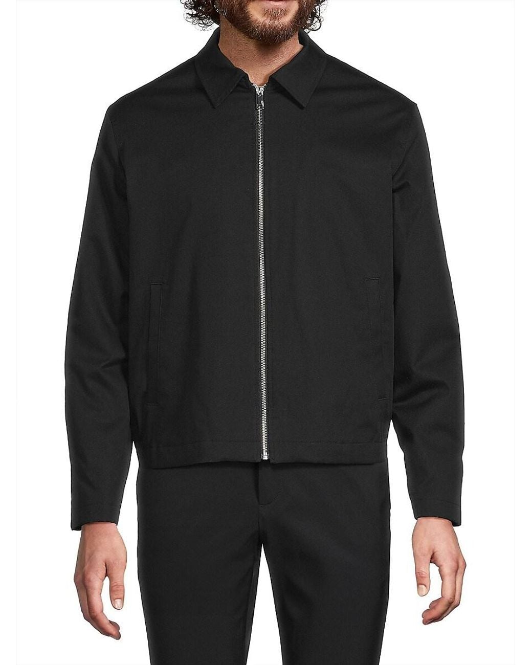Theory Stretch Cotton Twill Jacket in Black for Men | Lyst UK