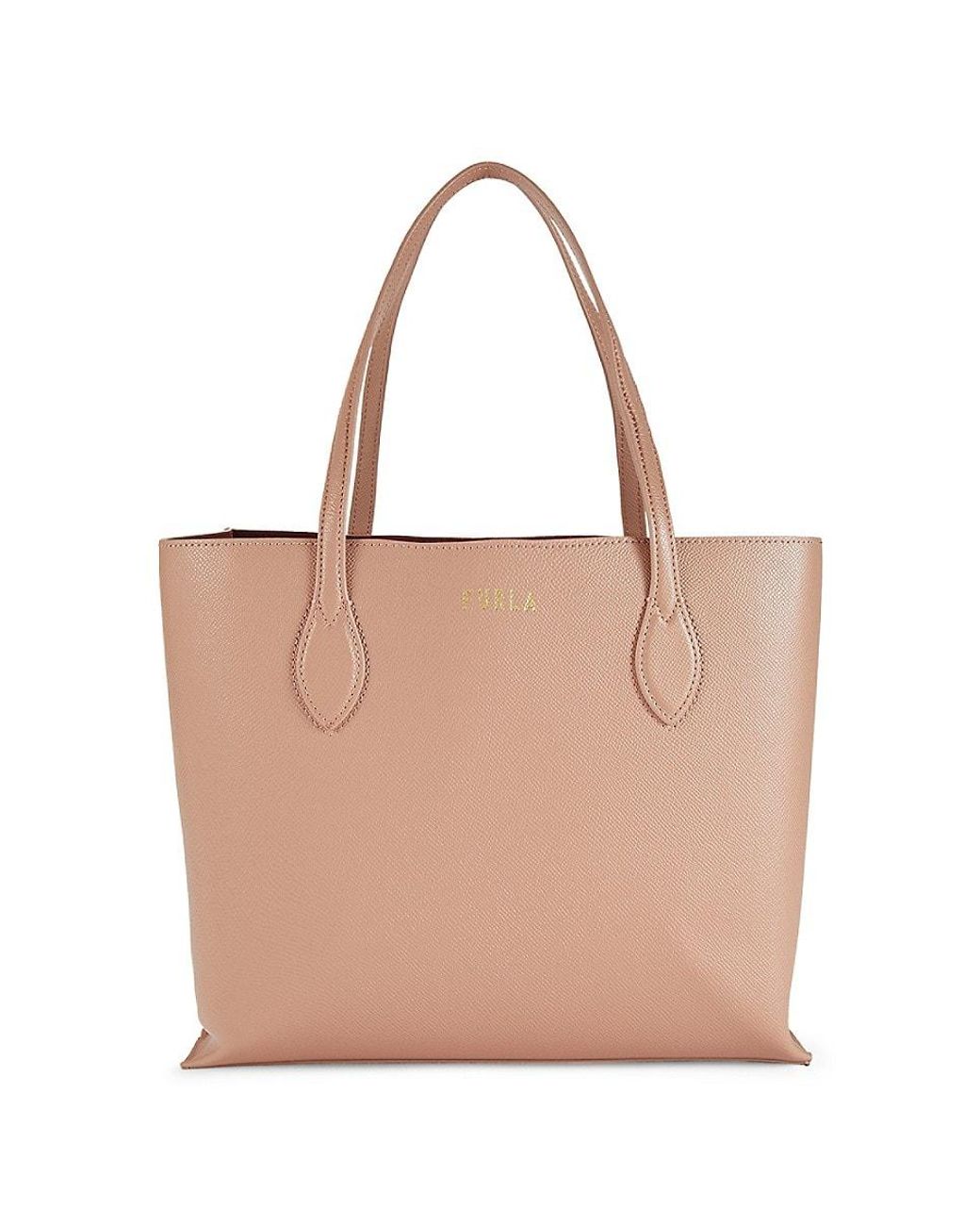 Furla Era Leather Tote in Natural | Lyst