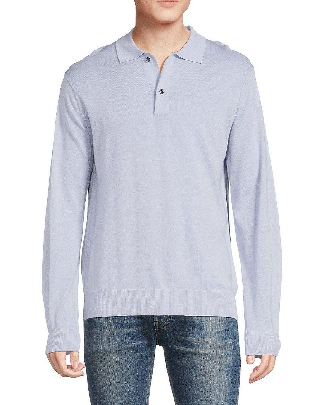 Greyson Saratoga Wool Polo Sweater in Blue for Men | Lyst