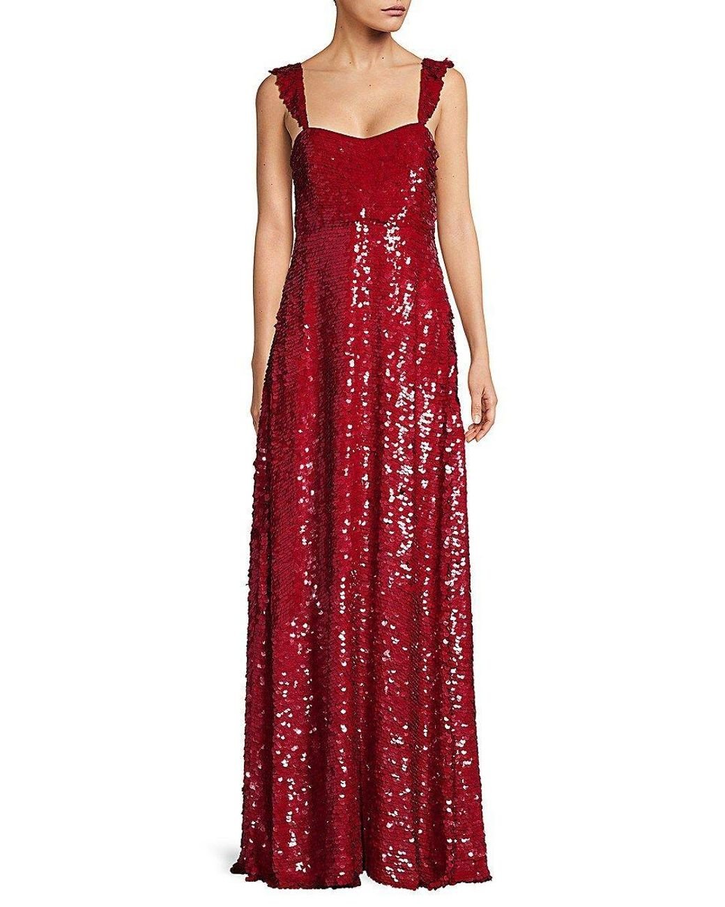 Valentino Sequin Silk Gown in Red | Lyst