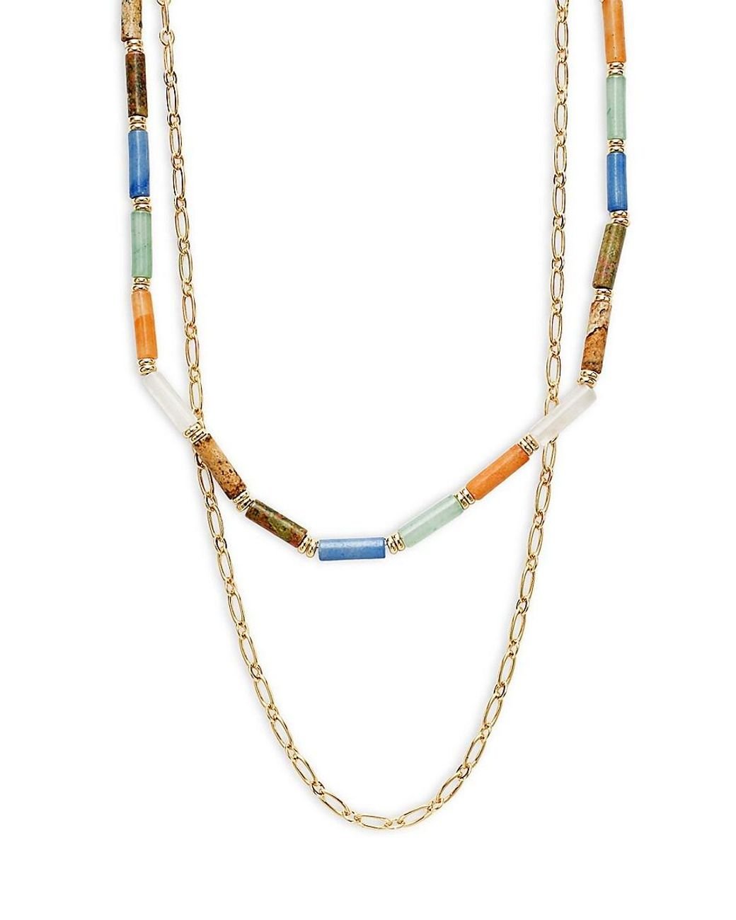 ROMA AND RAE Summer Luxe Multi Stone Layered Necklace in Metallic | Lyst