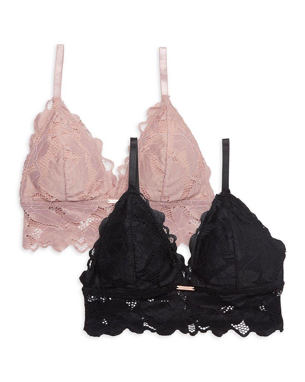 Danskin 2 Pack Lace Bralettes In Black Lyst