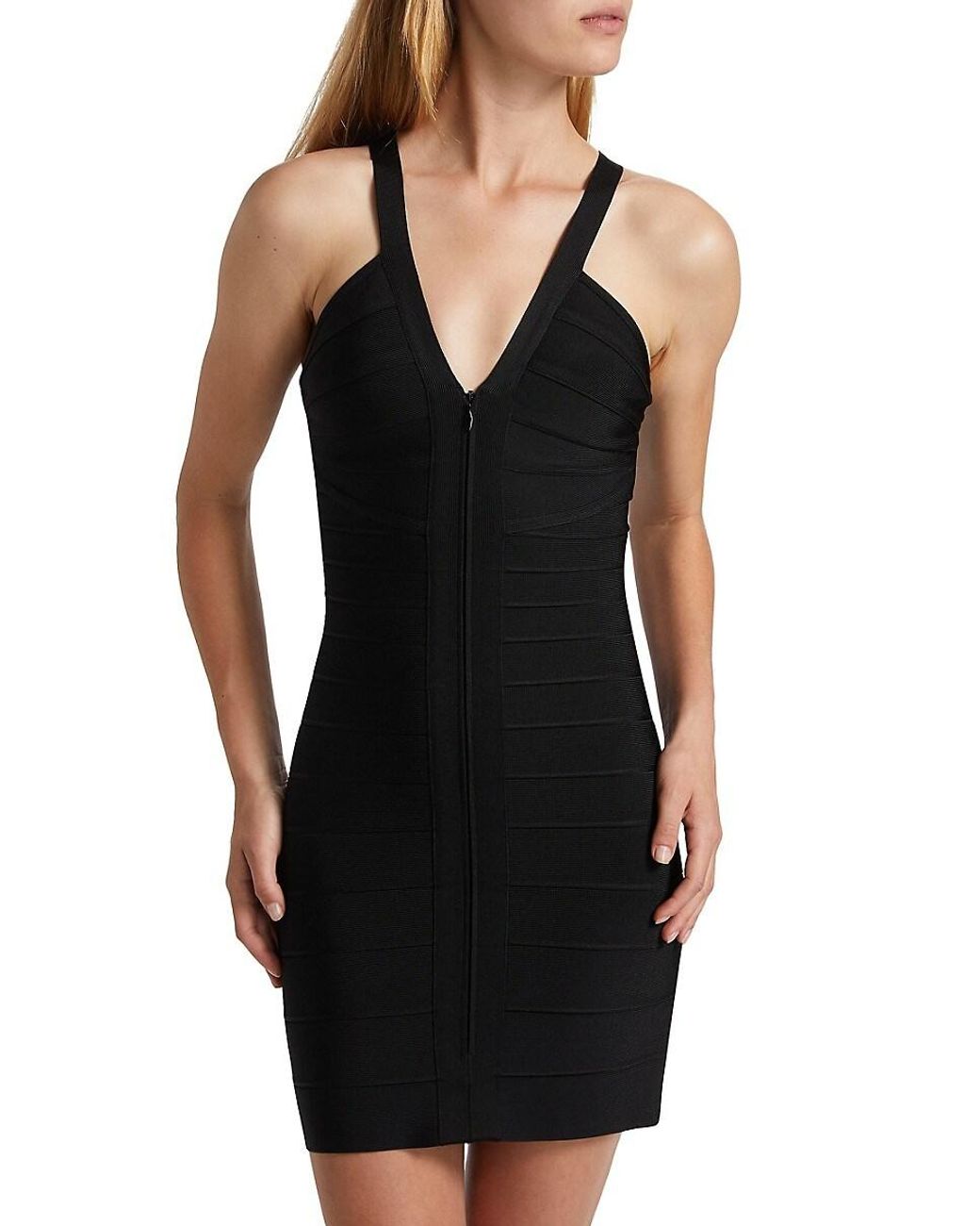 Hervé Léger Icon Bandage Sheath Minidress in Black | Lyst