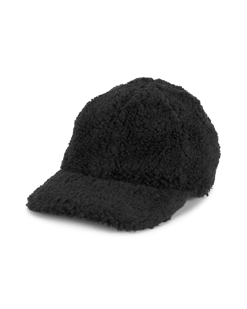 UGG Faux Fur Baseball Cap in Black | Lyst UK