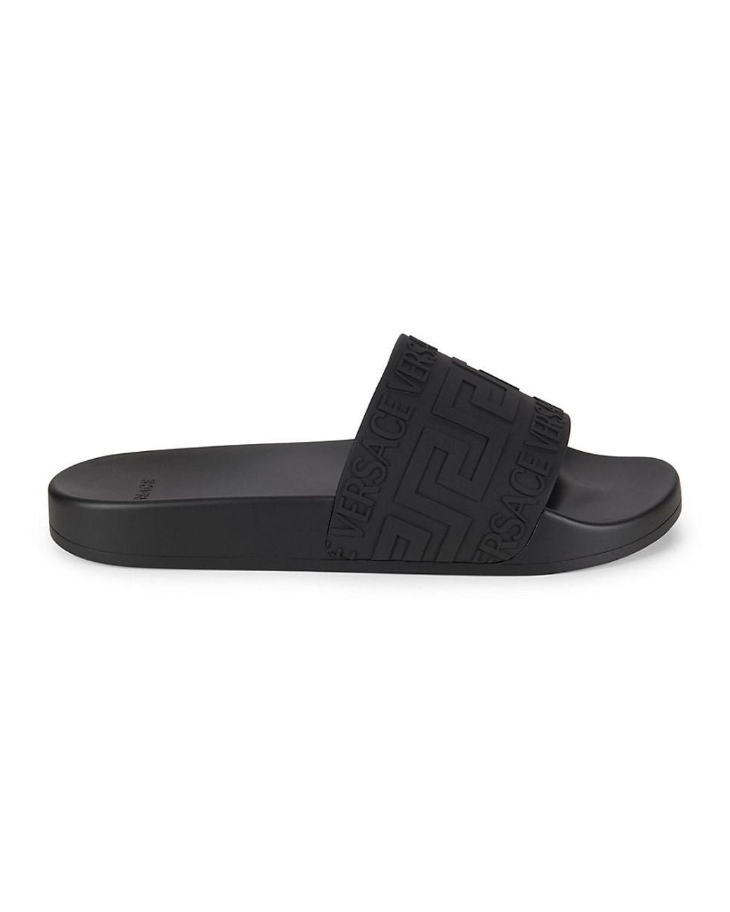 Versace Greca Slides in Green for Men | Lyst