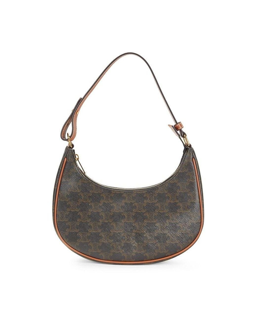 Celine Ava Monogram Triomphe Canvas Hobo Bag in Gray | Lyst