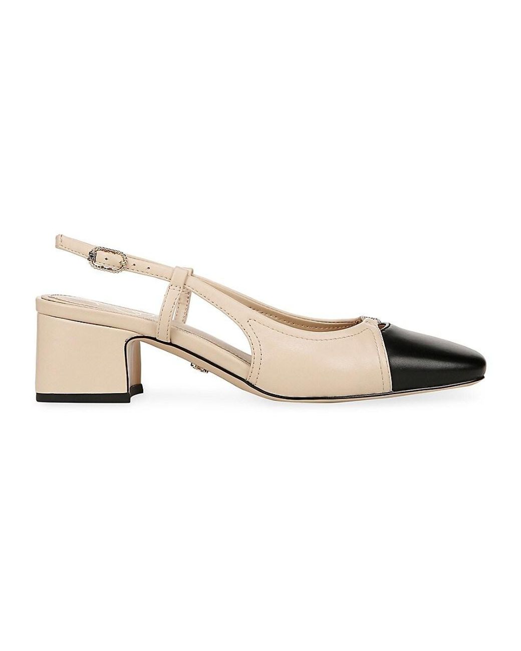 Sam Edelman Tarra 35Mm Block Heel Leather Slingback Pumps | Lyst