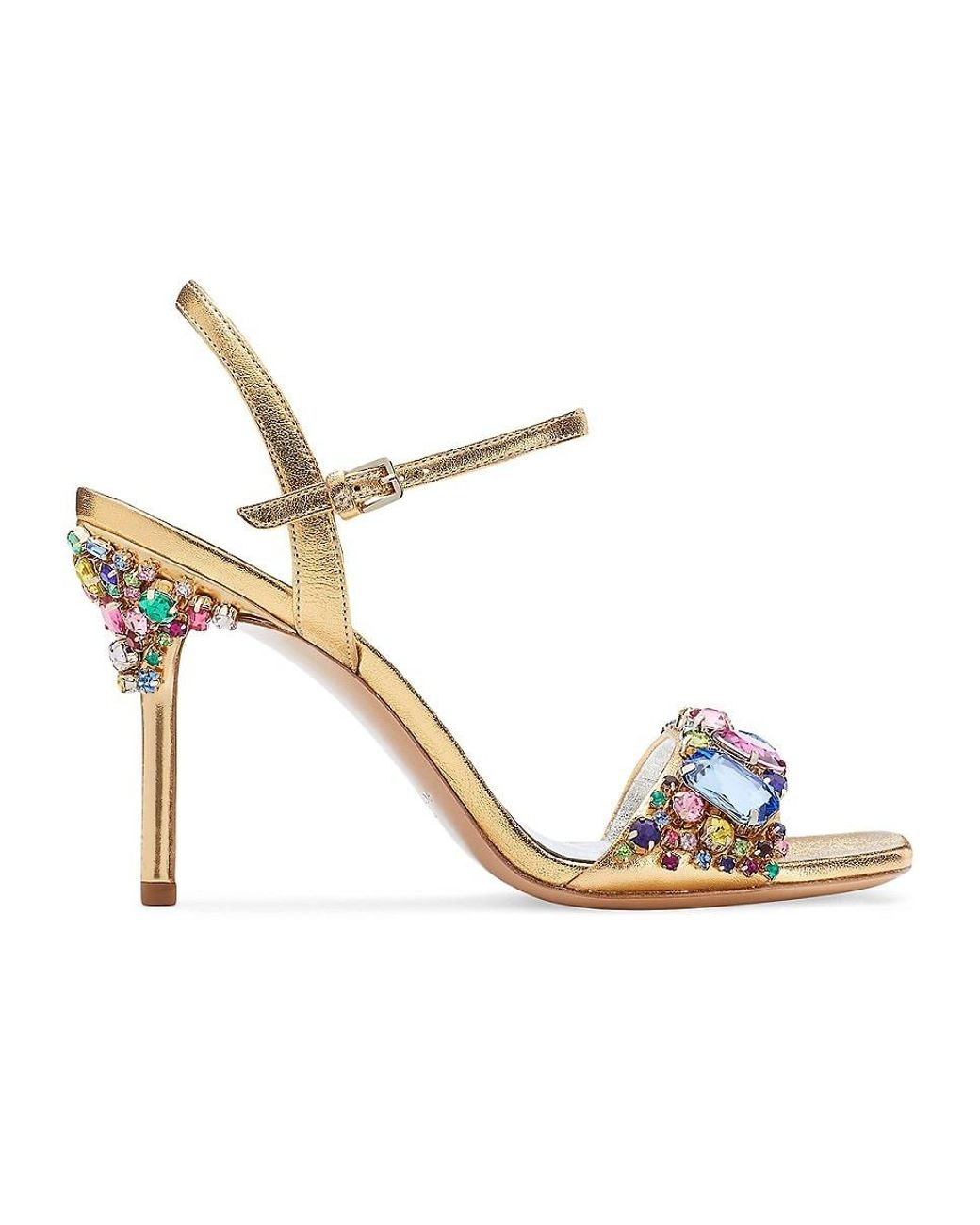 Kate Spade Treasure Embellished Metallic Leather Sandals | Lyst