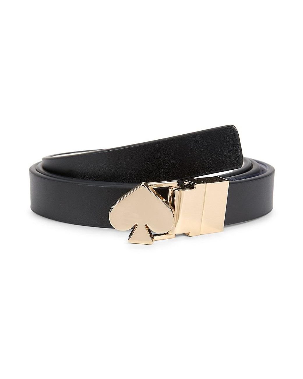 Kate Spade Spade Reversible Leather Belt in Black | Lyst