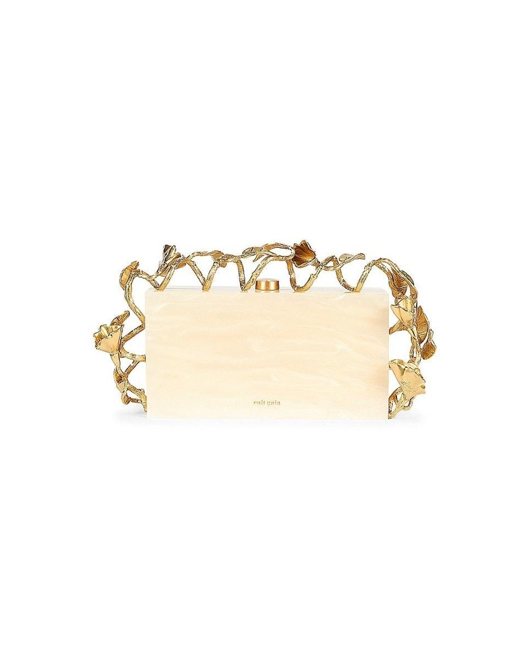 Cult Gaia Fana Box Clutch in Natural | Lyst