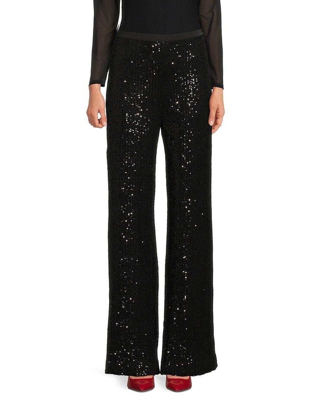 Ramy Brook Zora Sequin Wide Leg Pants in Black | Lyst
