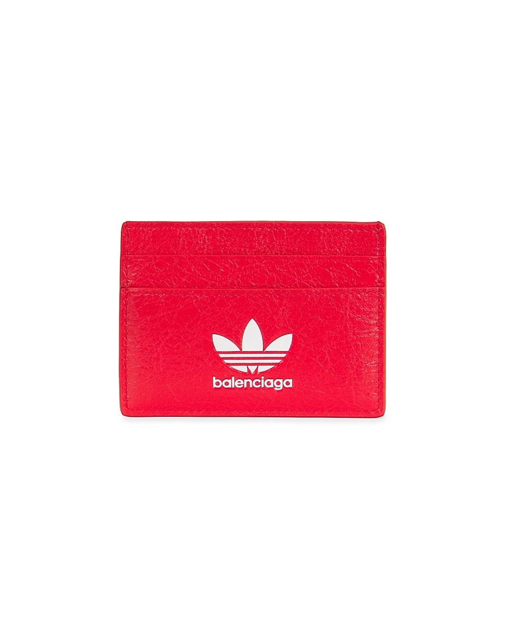 Balenciaga Adidas X Leather Card Holder in Red for Men | Lyst