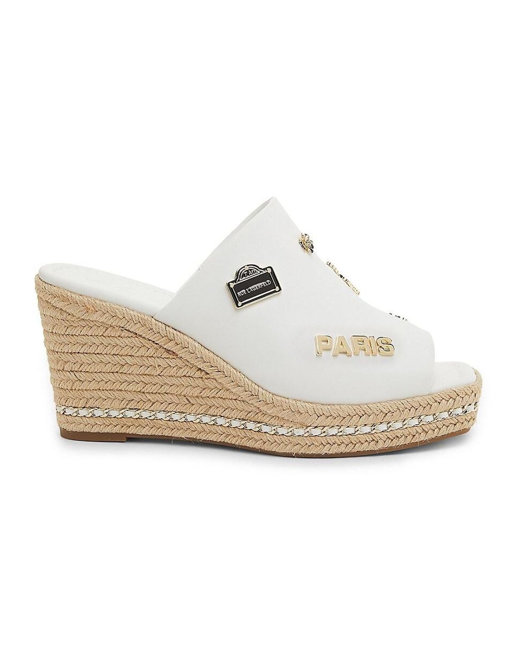 Karl Lagerfeld Corissa 100Mm Icon Wedge-Heel Espadrilles in White | Lyst