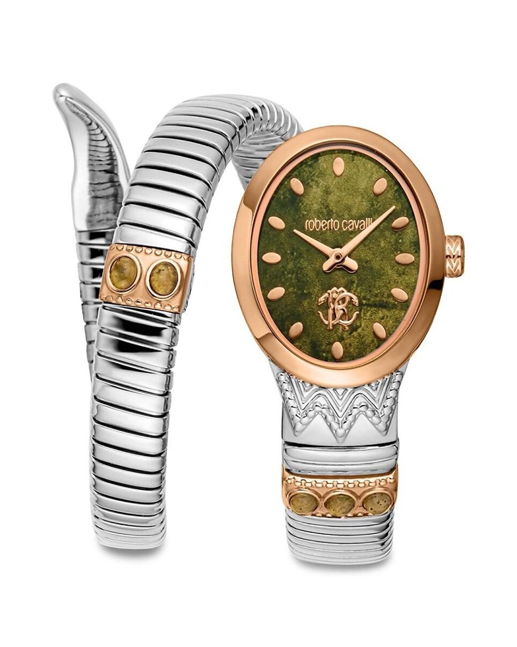 Roberto Cavalli 34Mm Two-Tone Stainless Steel Wrap Around Watch in ...