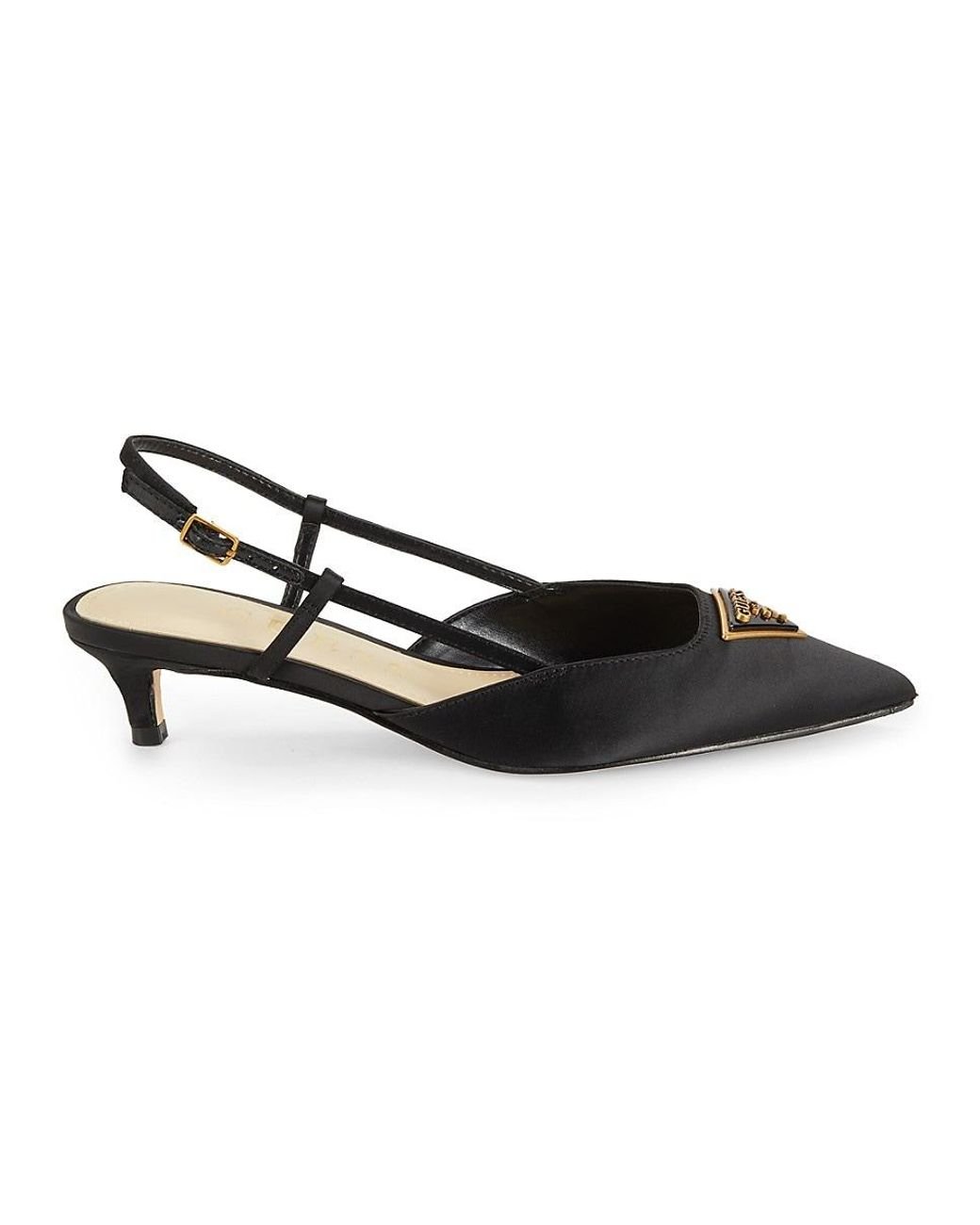 Guess Jesson Logo Kitten Heel Pumps in Black | Lyst