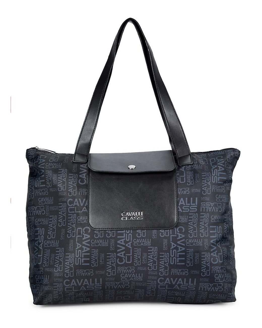 Class Roberto Cavalli Monogram Tote in Black | Lyst