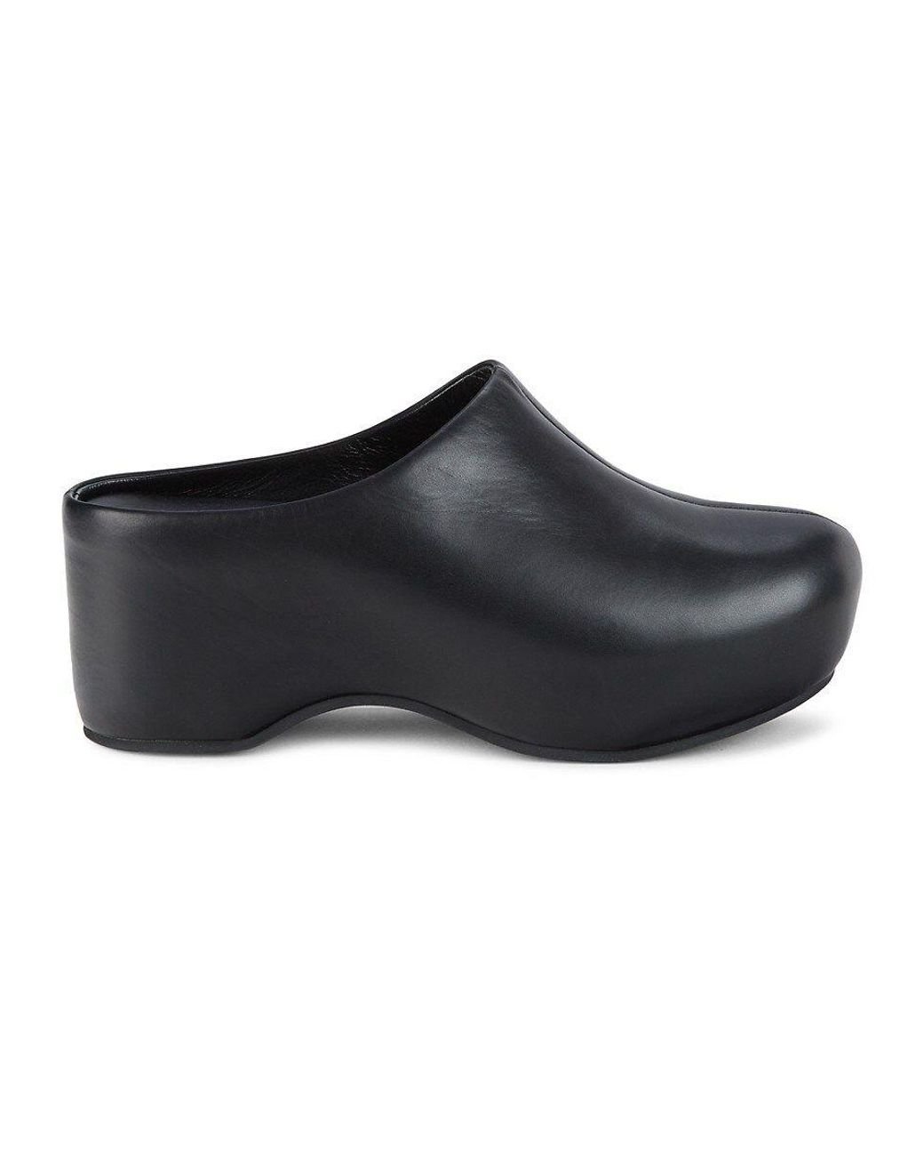 Vince Isa Leather Platform Clogs in Black | Lyst
