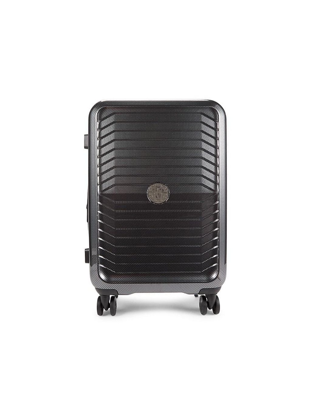 Roberto Cavalli 21 Inch Expandable Hard Case Spinner Suitcase in Black ...