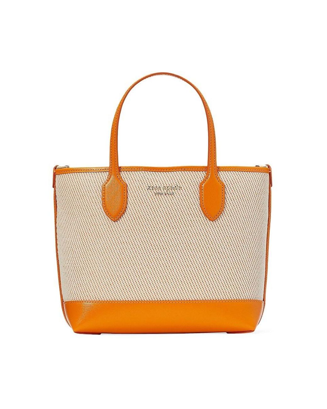 Kate Spade Bleecker Canvas & Leather Crossbody Tote Bag in Orange | Lyst