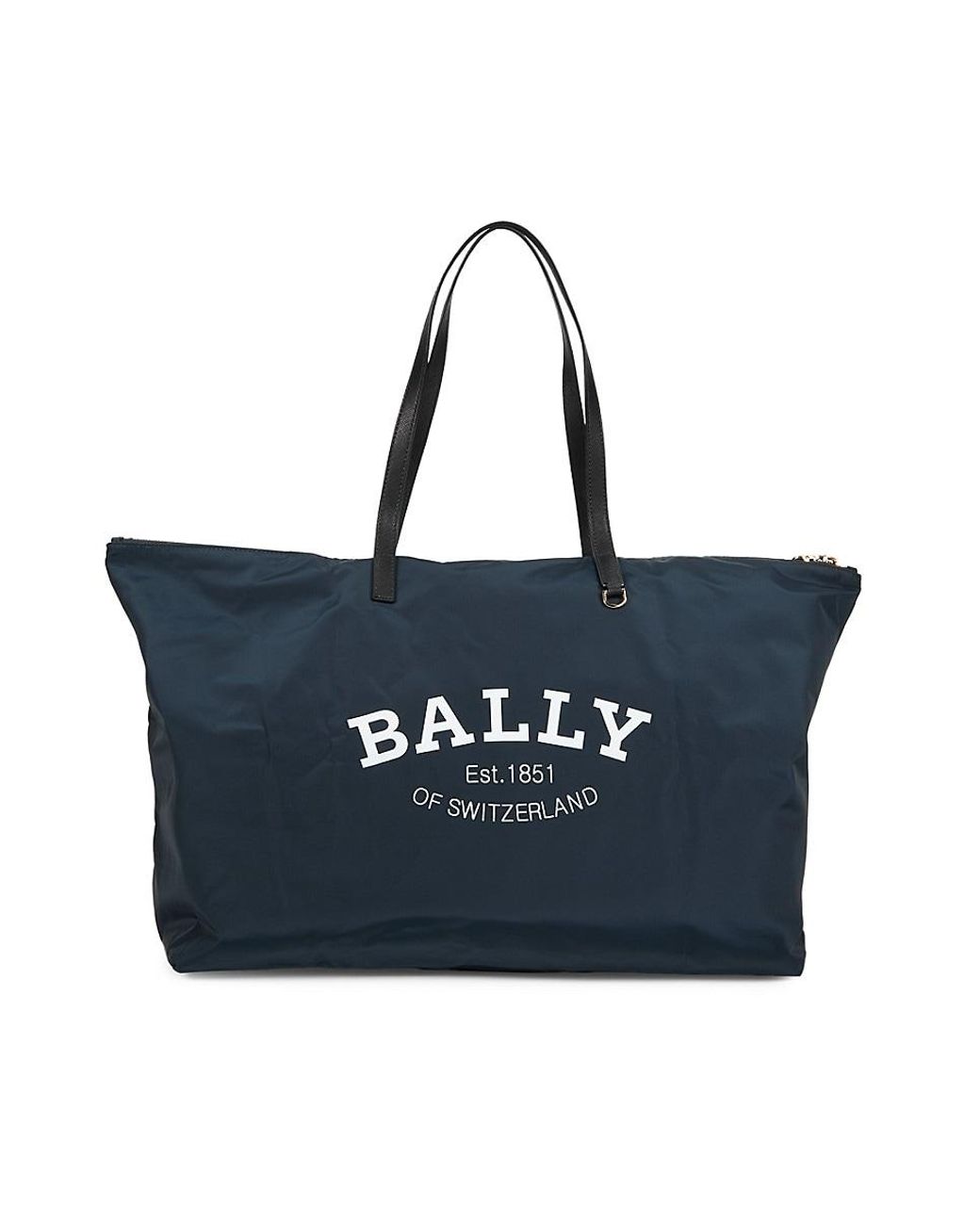 Bally Logo Tote in Blue | Lyst