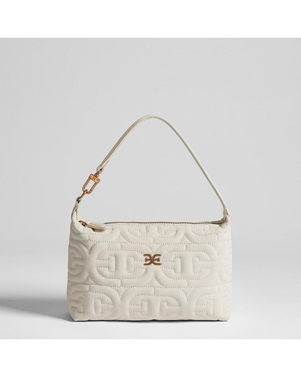 Sam Edelman Ethyl Top Zip Demi Shoulder Bag Milky in Natural | Lyst