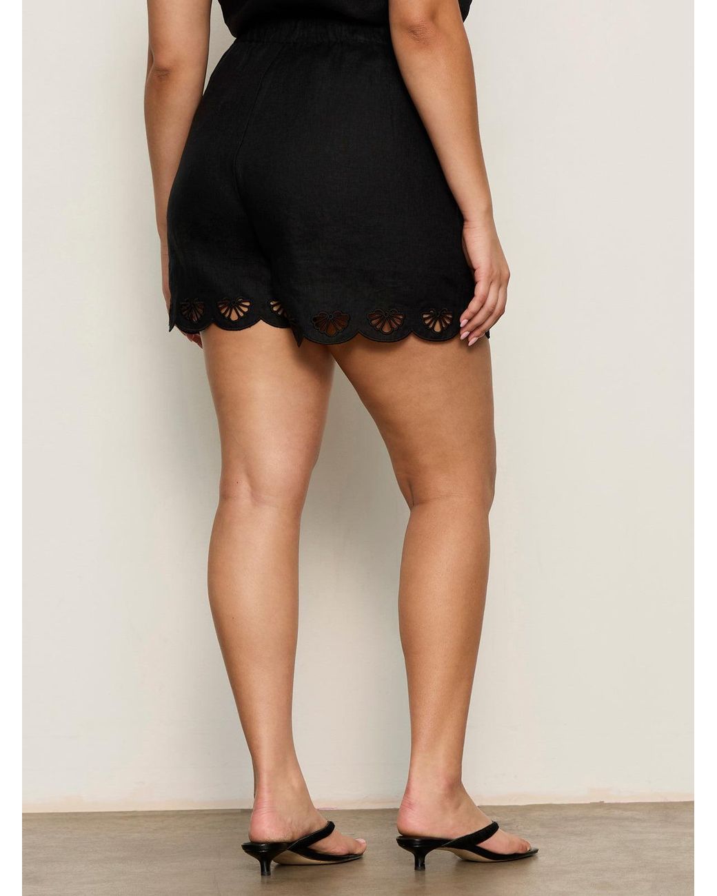 Sanctuary Almost There Linen Shorts Black Extended Sizing | Lyst