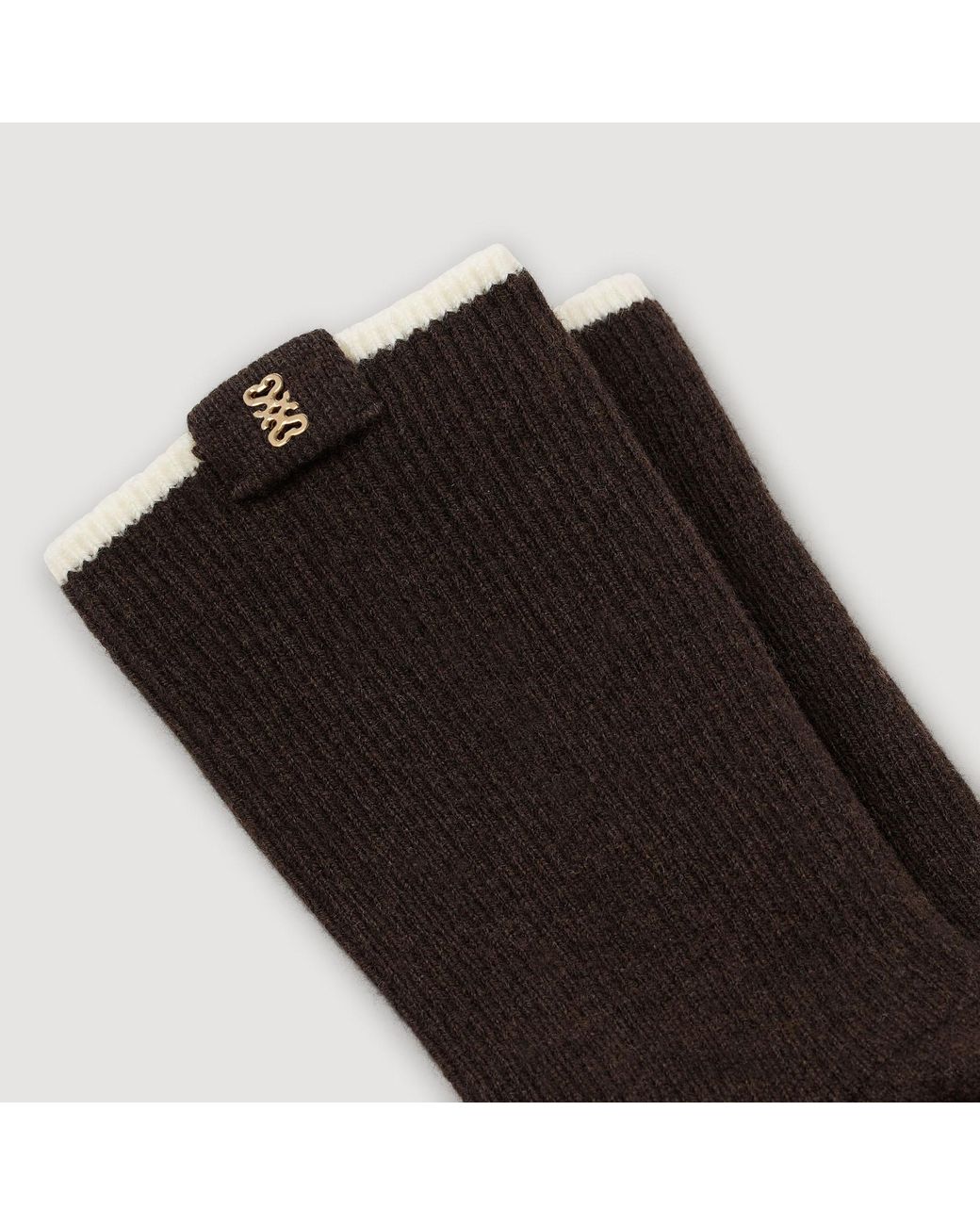 Sandro Two-Tone Knee-High Socks in Brown | Lyst UK