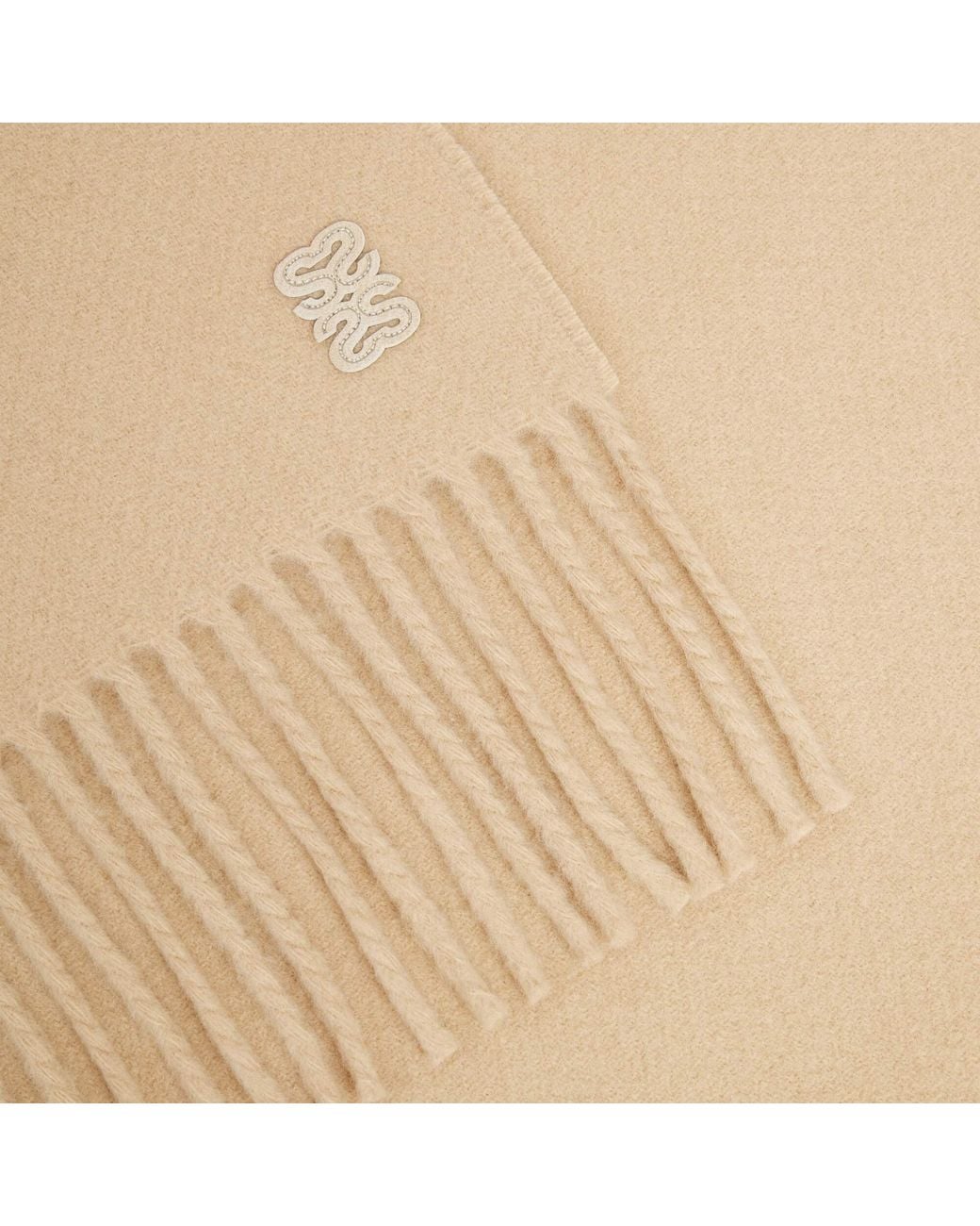 Sandro Fringed Wool Scarf in Natural for Men | Lyst UK