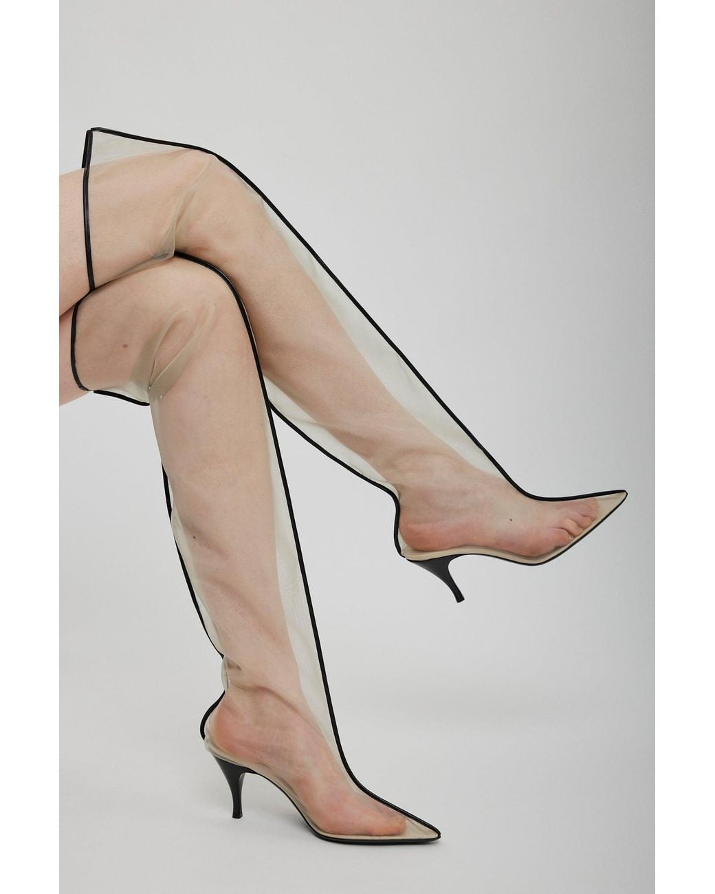 Herbert Levine Drawing A Blank 85 Ivory Mesh Boots in White | Lyst